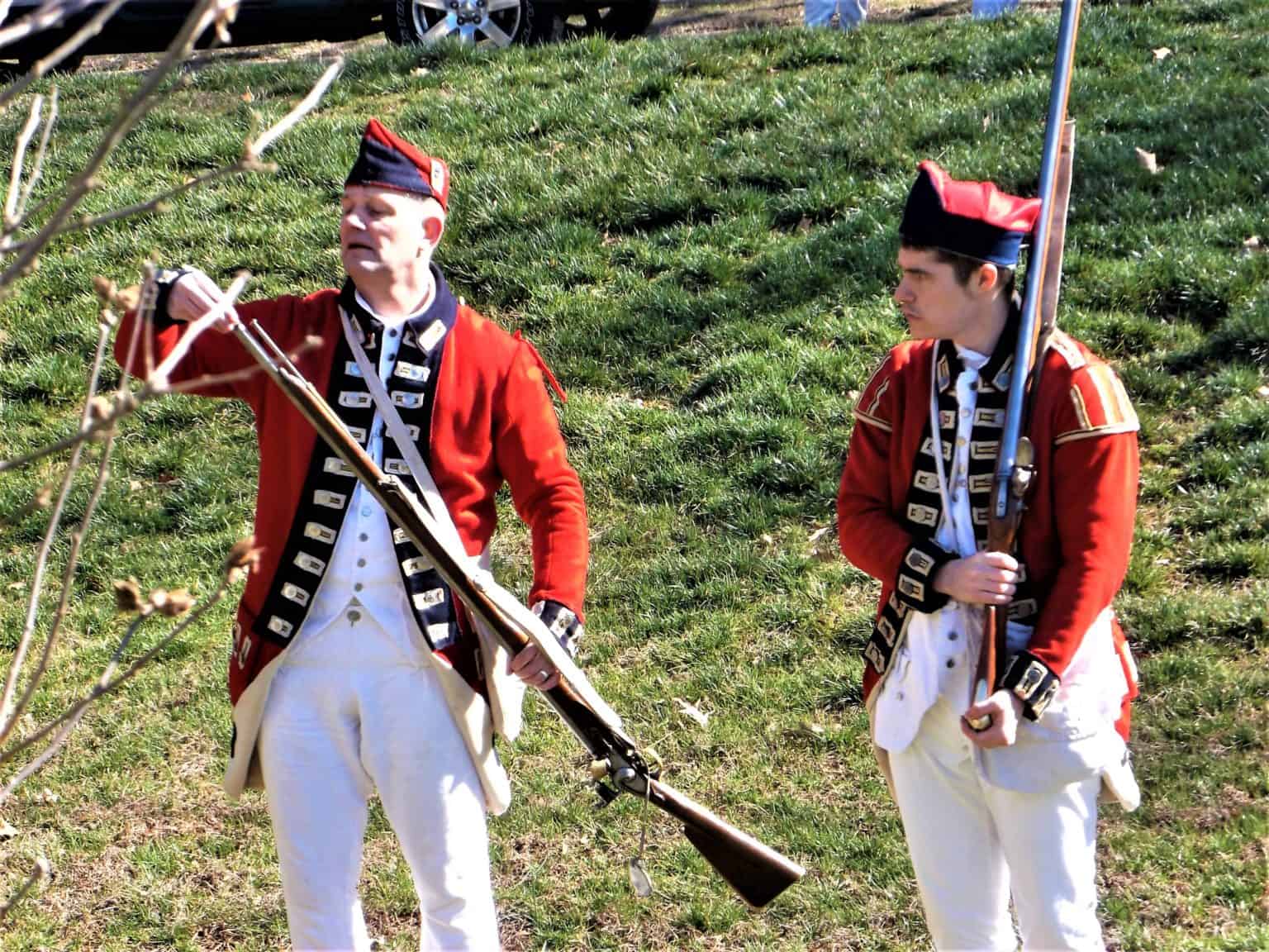 Red Coats with guns